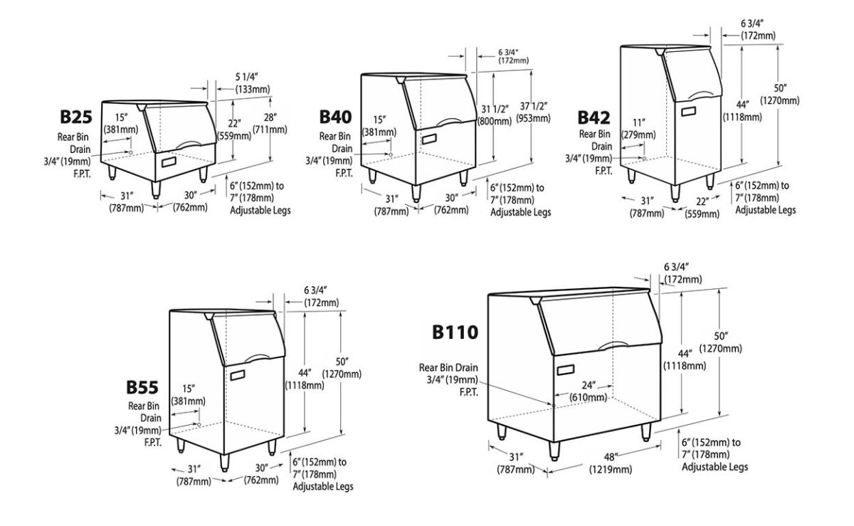 Ice-o-Matic Ice Storage Bin B40 - Ice2o Ice Machines | Commercial Ice ...